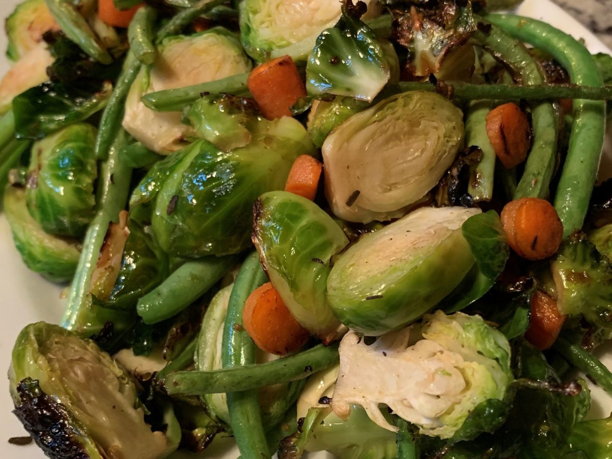 Roasted Brussels and Green Beans - Simply Ghee